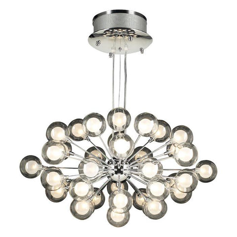 Golden Lighting Asha 7 Light Pendant in Pewter with Crushed Crystal ...